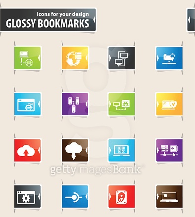 Internet, Server and Network Bookmark Icons 이미지 (583966558) - 게티이미지뱅크