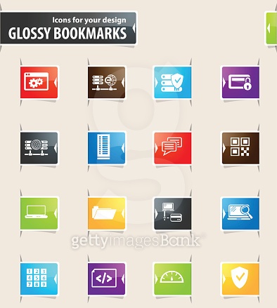 Internet, Server and Network Bookmark Icons (583966202) 일러스트, 무료 일러스트 ...