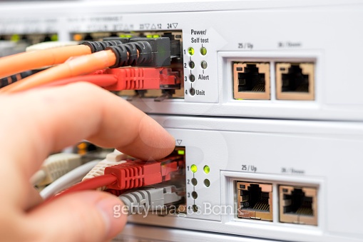 system administrator is checking network connections and connectivity ...