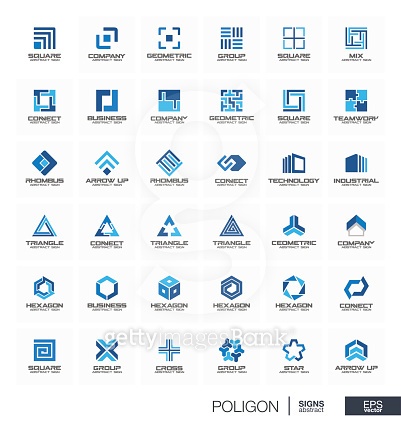 Abstract sign set for business company. Segment group connect, triangle ...