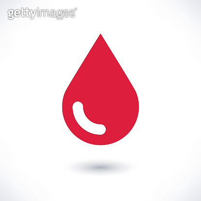 Red color drop icon with gray shadow on white 이미지 (592365820) - 게티이미지뱅크