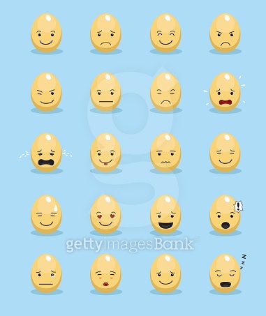 Easter Egg Emotion faces Vector Illustration 이미지 (514834606) - 게티이미지뱅크