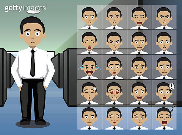 Business Young Man Cartoon Emotion faces Vector Illustration (509626288 ...