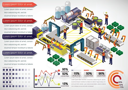 illustration of info graphic factory equipment concept 이미지 (537867596 ...