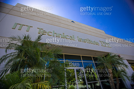 ITT Technical Institute sign and school campus showing its closure ...