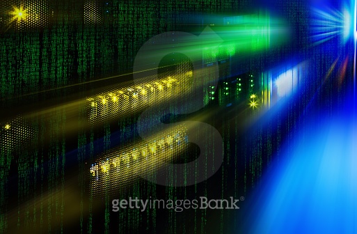 futuristic photo supercomputer in the data center with binarre code 이미지 (515065810) - 게티이미지뱅크
