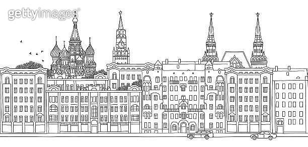 Seamless banner of Moscow's skyline 이미지 (583729286) - 게티이미지뱅크