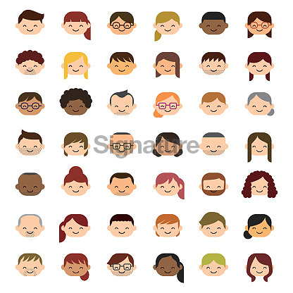 Smiling people icons (621727730) 일러스트, 무료 일러스트 - 게티이미지뱅크