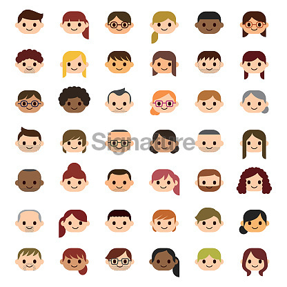 Smiling people icons 이미지 (597947240) - 게티이미지뱅크