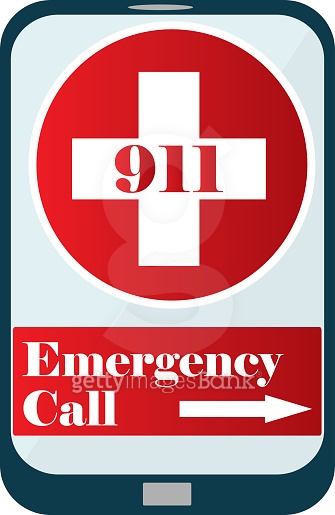 911, Emergency call sign, Plus Sign, Red Cross (547218904) - 게티이미지뱅크