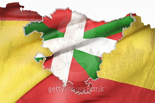 Map of Basque country and flag 이미지 (526705616) - 게티이미지뱅크