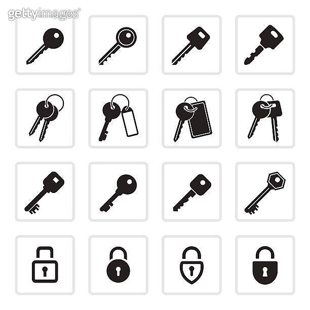 Lock and Key Icons & Symbols. 이미지 (508623984) - 게티이미지뱅크