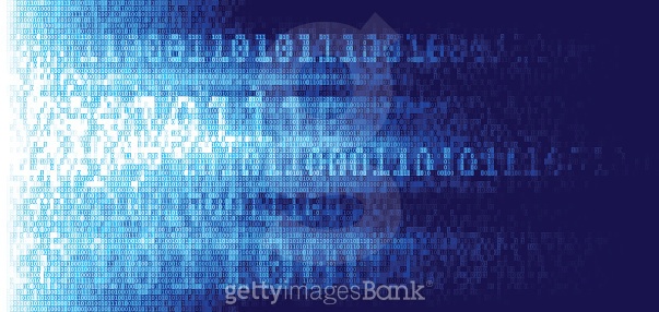 Vector abstract techno background with binary code 이미지 (543676026) - 게티이미지뱅크