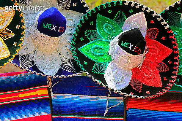 Fiesta! Colorful Mexican sombreros (hats) pattern, Mexico City 이미지 ...