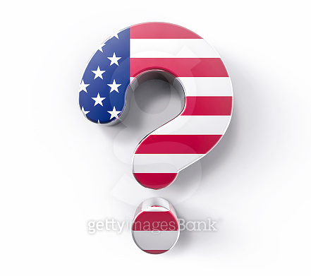 3D Isolated USA Flag Question Mark. Doubt Solution Support Conce 이미지 ...