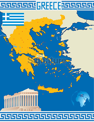 Greece Cartoon map 이미지 (610769528) - 게티이미지뱅크