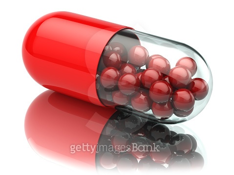 Capsule or pill isolated on white. Close up. Medical concept. 이미지 ...