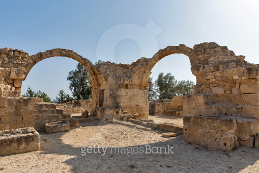 Ruins of Saranta Colones Castle in Paphos, Cyprus. 이미지 (537516998) - 게티 ...
