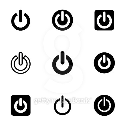 Vector black shut down icon set 이미지 (539341148) - 게티이미지뱅크