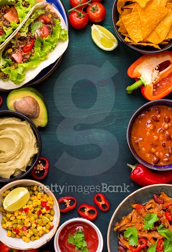 Mixed mexican food background 이미지 (545335238) - 게티이미지뱅크