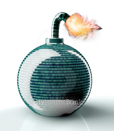 digital safety concept computer bomb isolated on white (534033922) - 게티 ...