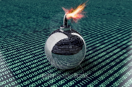 digital safety concept computer bomb in electronic environment, 이미지 ...