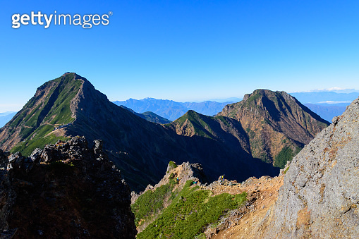 Mt.Aka and Mt.Amida at the Yatsugatake mountains in Nagano, Japan 이미지 ...
