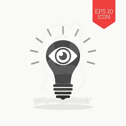 Light bulb with eye icon. Vision concept. 이미지 (584577992) - 게티이미지뱅크