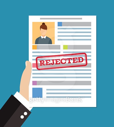 Hand holding resume and stamp with rejected (546021732) 일러스트, 무료 일러스트 ...