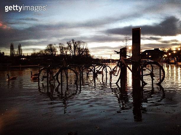 Spring tide flood of River Thames in Twickenham 이미지 (511927312) - 게티이미지뱅크