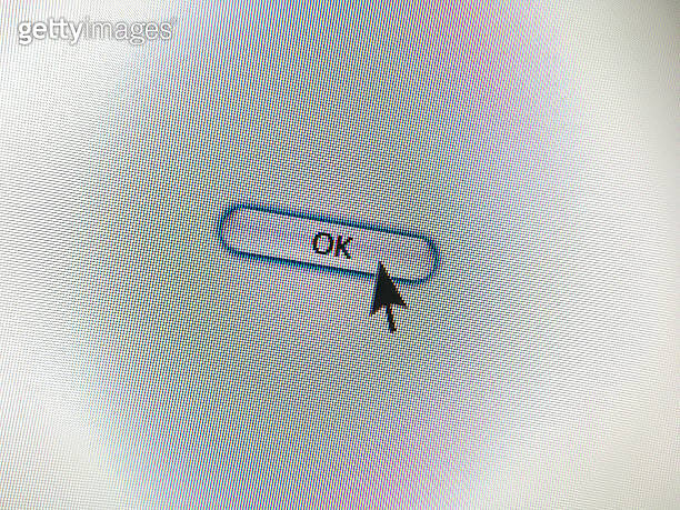 OK computer monitor button and cursor 이미지 (590170950) - 게티이미지뱅크