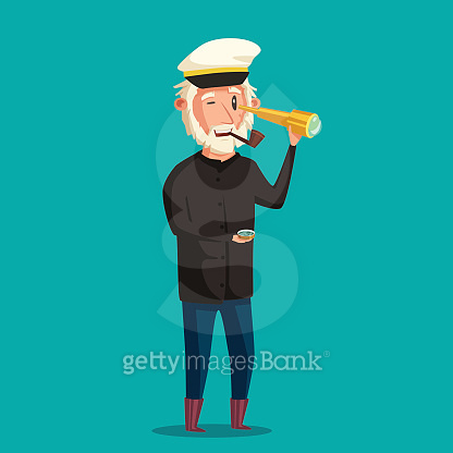Sailor man character. Vector cartoon illustration (599499328) 일러스트, 무료 ...