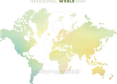 Vector hexagonal world map (538776090) 일러스트, 무료 일러스트 - 게티이미지뱅크