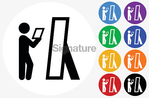 Rehearse Icon on Flat Color Circle Buttons 이미지 (628161594) - 게티이미지뱅크