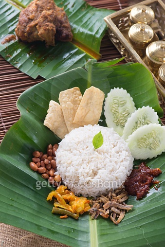 nasi lemak, a traditional malay curry paste rice dish 이미지 (526841432 ...