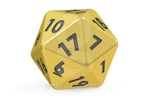Red twenty-sided die, 20 sides. 3D rendering (540722464) - 게티이미지뱅크
