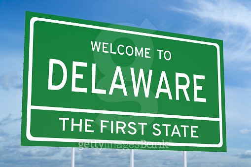 Welcome to Delaware state road sign 이미지 (530833088) - 게티이미지뱅크