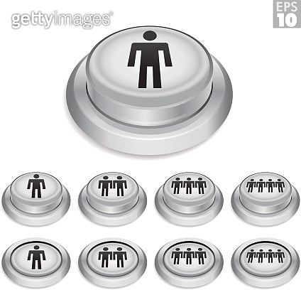 White Arcade Gaming Button Player One, Two, Three, Four Icon ...