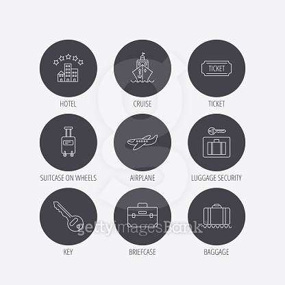 Hotel, cruise ship and airplane icons. 이미지 (586731042) - 게티이미지뱅크