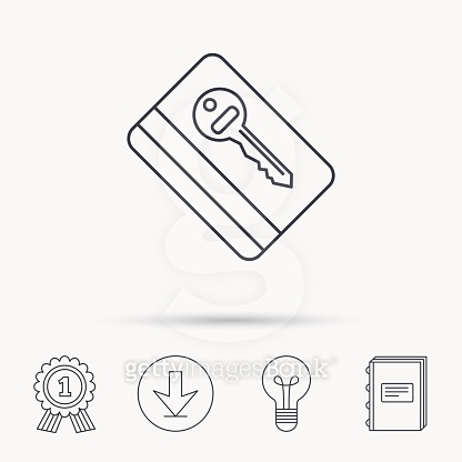 Electronic key icon. Hotel room card sign. (527529934) 일러스트, 무료 일러스트 ...