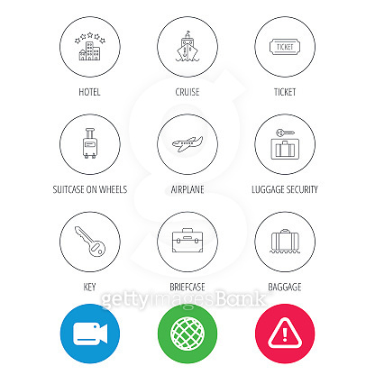 Hotel, cruise ship and airplane icons. 이미지 (628024730) - 게티이미지뱅크