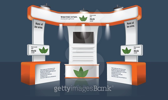 Creative exhibition stand design. Trade Booth template. Corporate ...