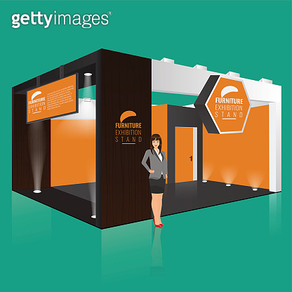 Creative exhibition stand design. Booth template. Corporate identity ...
