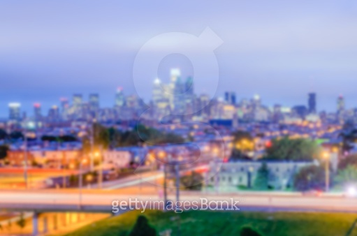 Defocused background of Philadelphia Skyline at Night 이미지 (505519120 ...