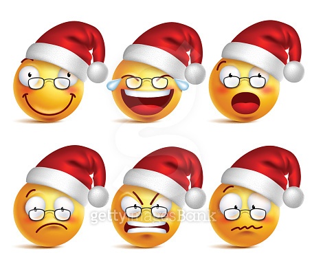 Smiley face of santa claus with facial expressions for christmas 이미지 ...