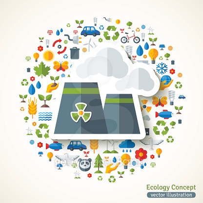 Nuclear power plant symbol flat sticker 이미지 (532189180) - 게티이미지뱅크