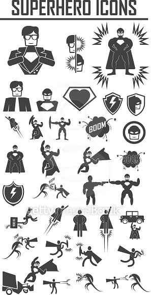 hero superhero icons . illustration vector EPS 10, Big pack (517378312 ...