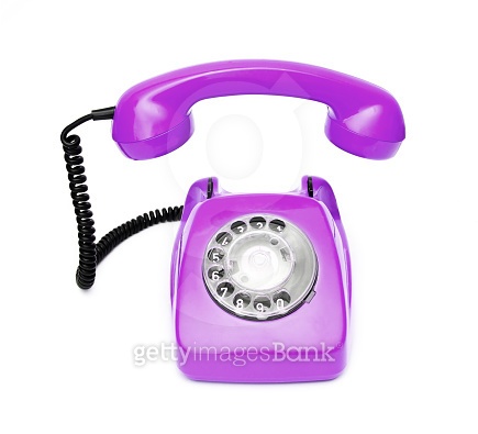 Purple retro telephone isolated on white background. 이미지 (516173966 ...