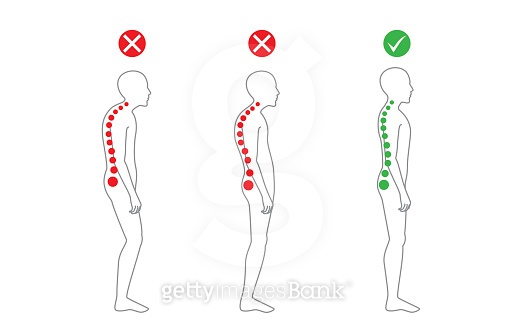 Correct alignment of body in standing posture (505217916) - 게티이미지뱅크