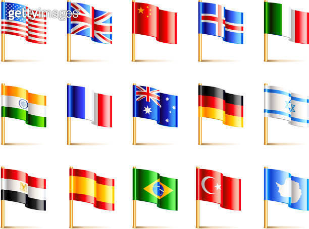 World countries flags icons vector set 이미지 (518901862) - 게티이미지뱅크